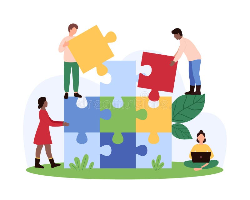 Puzzle Building Team Concept Stock Vector - Illustration of idea ...