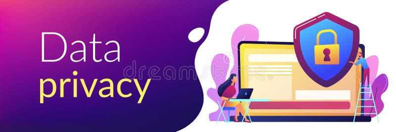 Data Privacy Concept Banner Header. Stock Vector - Illustration of ...