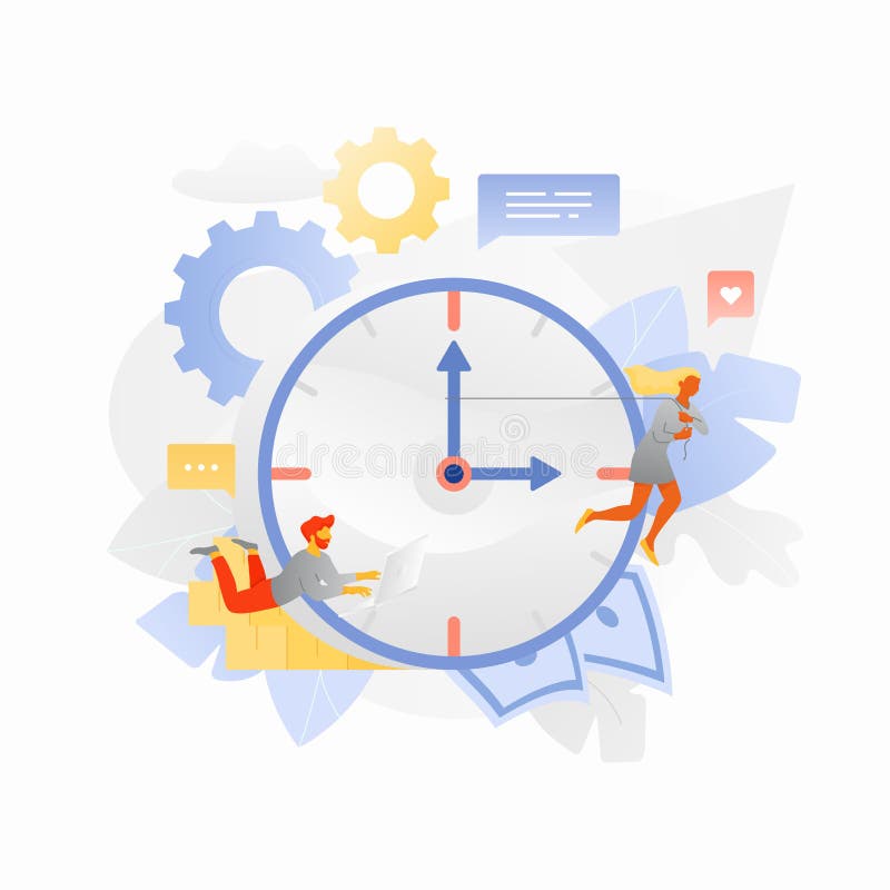 Time Management Illustration with Tiny People Stock Vector ...