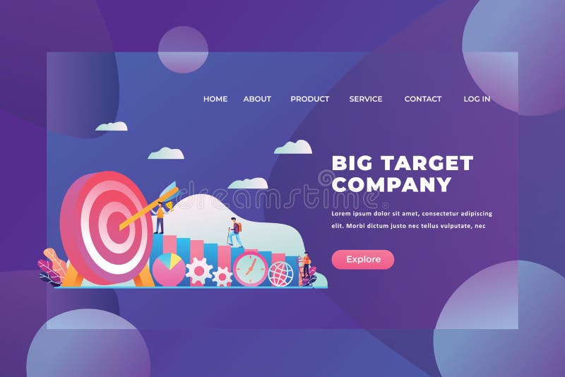 Tiny People Concept Go To Their Goals - Big Target Company Web Page ...