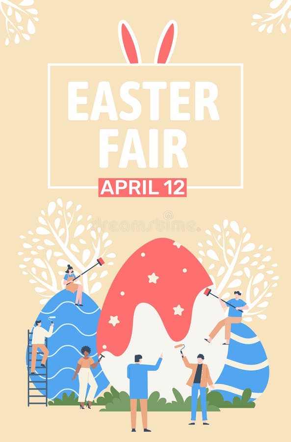 Tiny People Painting and Decorating Giant Easter Eggs with Paint ...