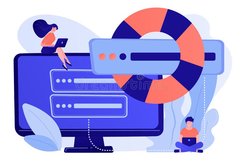 Backup Server Concept Vector Illustration. Stock Vector - Illustration ...