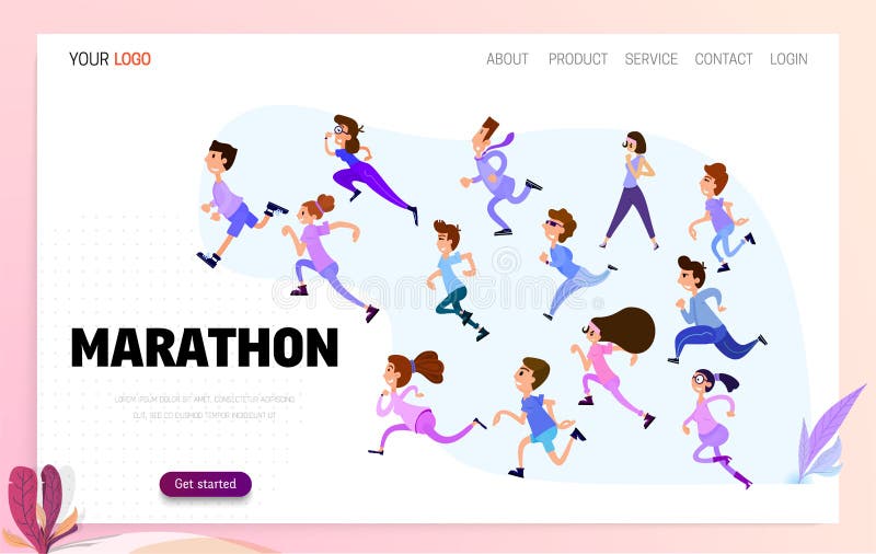 Crowd of Tiny Women Active in the Park. Flat Design Style Vector ...