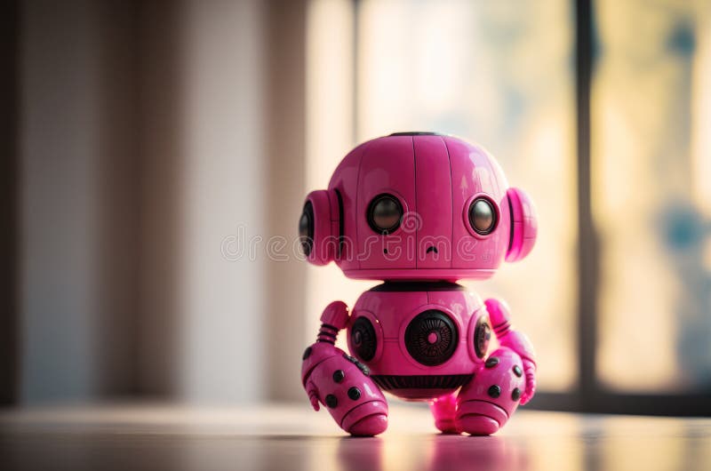 Tiny pink robot stock illustration. Illustration of robotics - 266837032