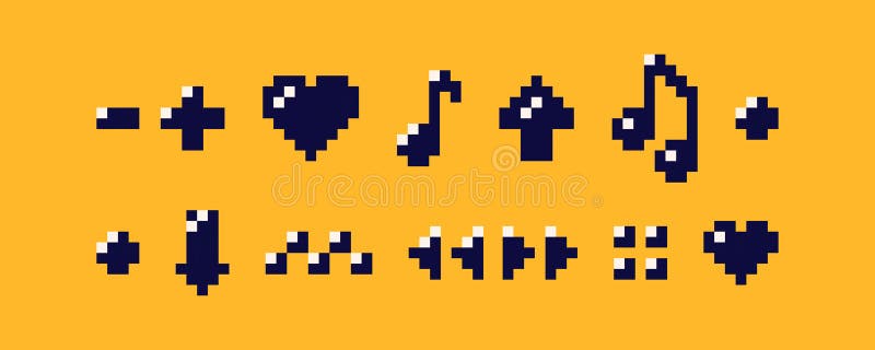 Tiny pixel elements. stock vector. Illustration of cool - 371876317