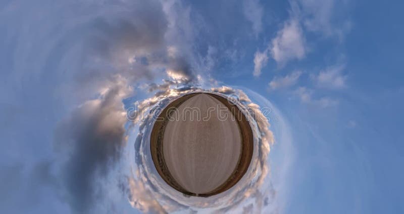 Tiny Planet Transformation with Curvature of Space among Fields on ...