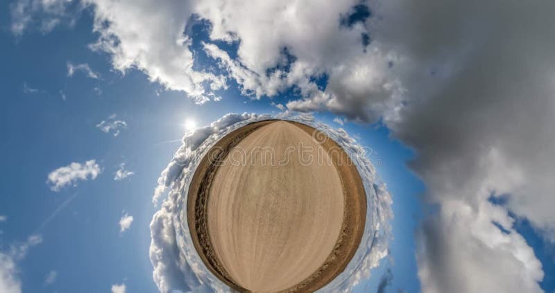 Tiny Planet Transformation with Curvature of Space among Fields on ...