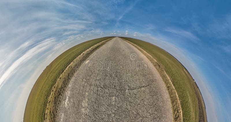 Tiny Planet Transformation with Curvature of Space among Fields on ...