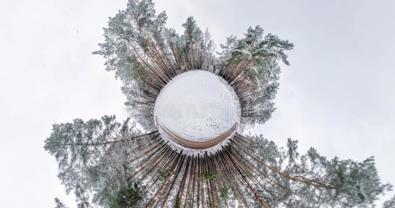 Tiny Planet Transformation Effect with Curvature of Space. Rotation of ...