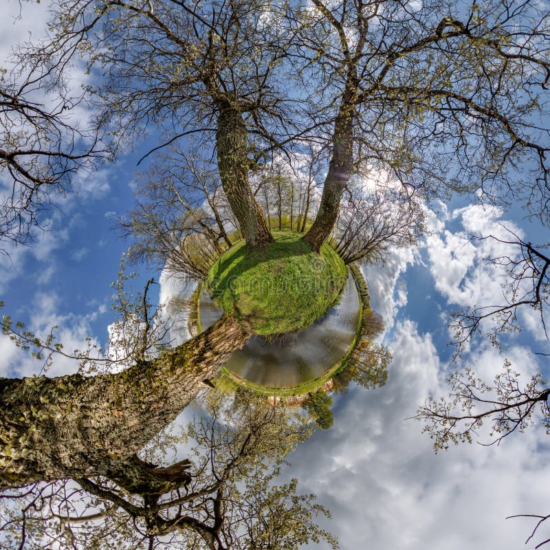 Tiny Planet Transformation of Spherical Panorama 360 Degrees. Spherical ...