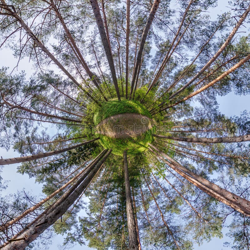 Tiny Planet Transformation of Spherical Panorama 360 Degrees. Spherical ...