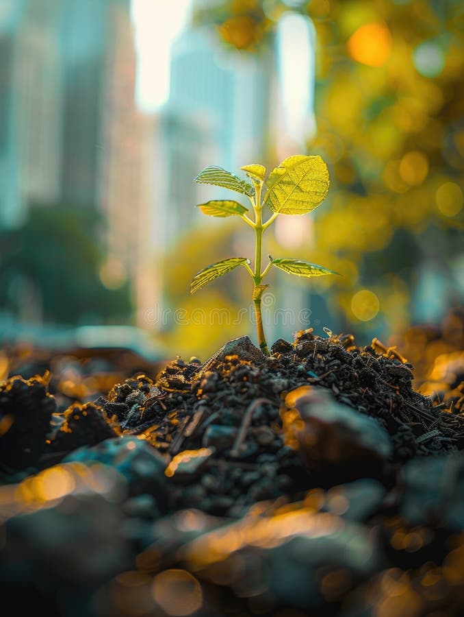 A Tiny Plant Emerging from a Pile of Dirt, Symbolizing New Life and ...