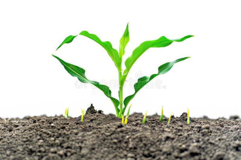 Tiny Plant Emerging Soil Delicate Roots Stems Stock Photos - Free ...