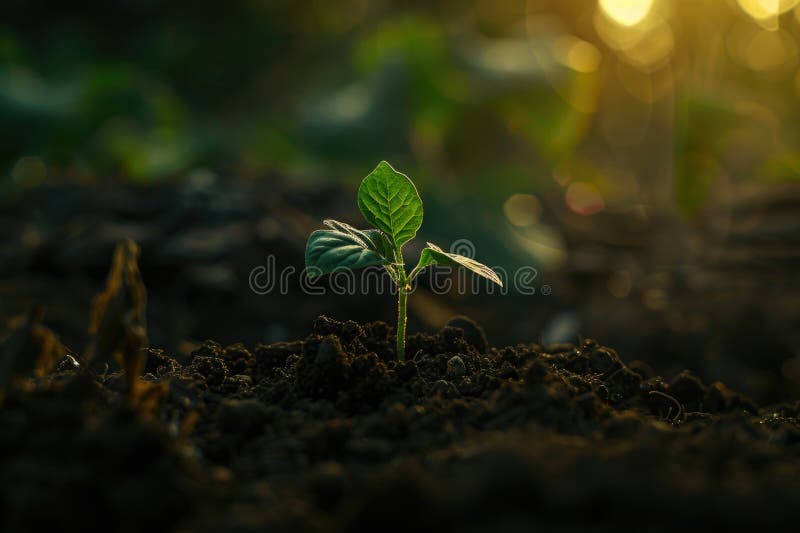 A Tiny Plant Growing Out of the Ground Stock Image - Image of scenery ...