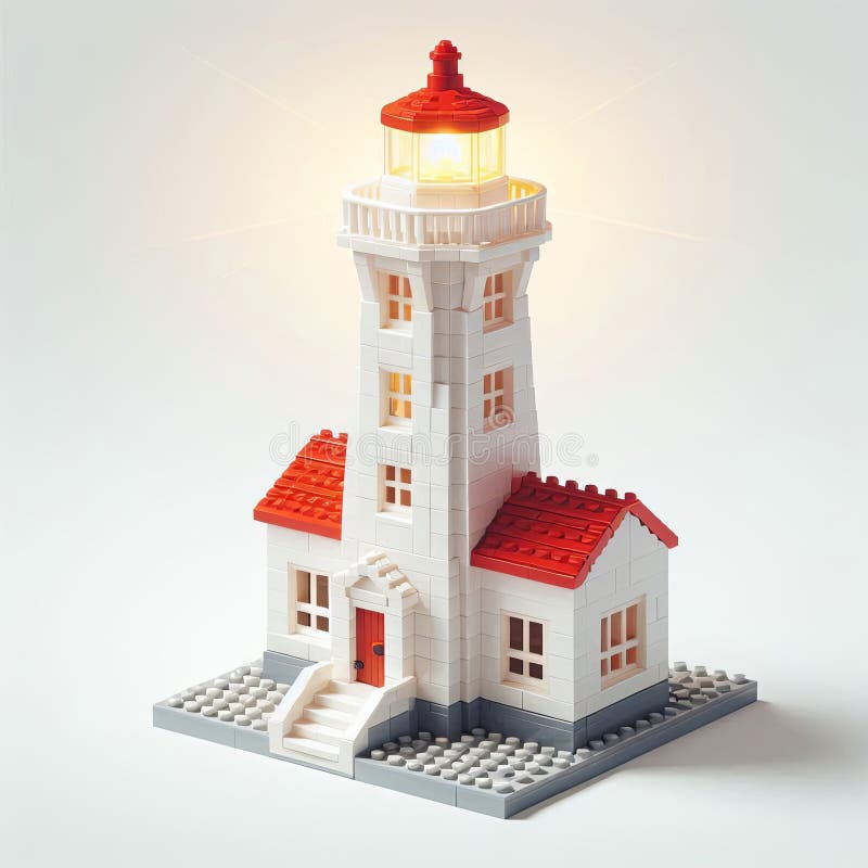 Tiny Plastic Lighthouse Model Stock Illustration - Illustration of ...