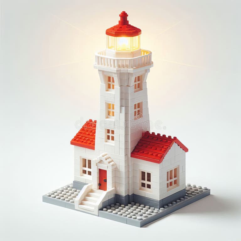 Tiny Plastic Lighthouse Model Stock Illustration - Illustration of ...