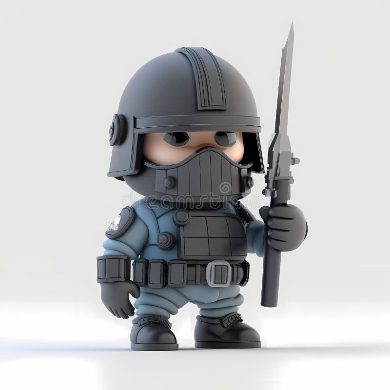 Tiny Police Man with Weapon. Generative AI Stock Photo - Image of tiny ...