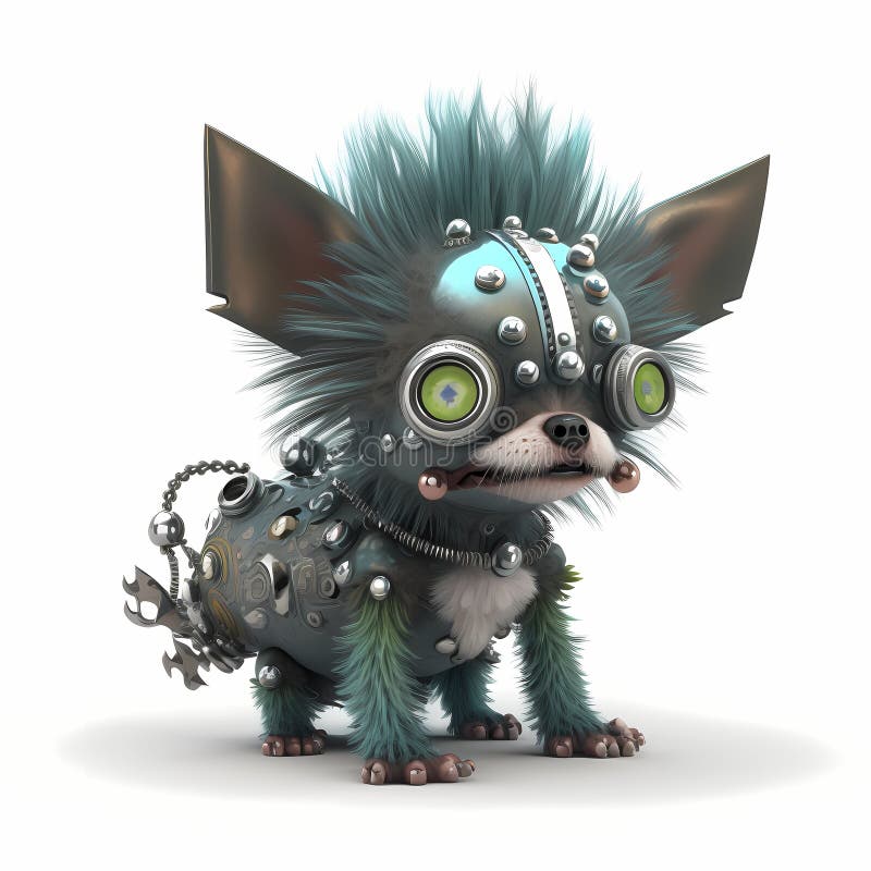 Tiny Punk Monster Dog. Generative AI Stock Illustration - Illustration ...