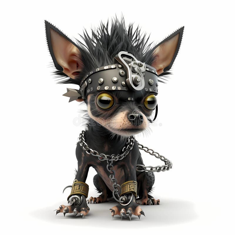 Tiny Punk Monster Dog. Generative AI Stock Illustration - Illustration ...