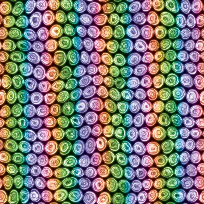 Tiny Rainbow Stripes Squiggly Swirly Spiral Circles Seamless Texture ...