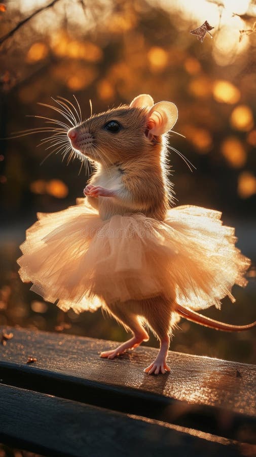 Tiny Rat Dressed As a Ballet Dancer in the Spotlight Stock Illustration ...