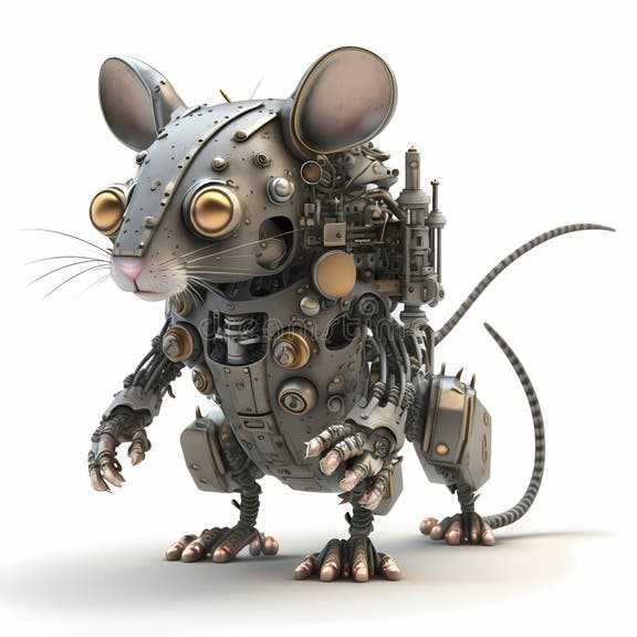 Tiny Rat Robot. Generative AI Stock Illustration - Illustration of ...