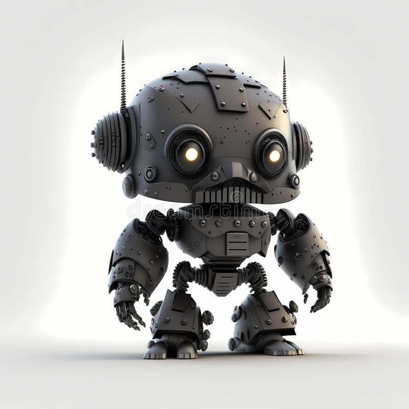 Tiny Rebel Character Robot. Generative AI Stock Illustration ...