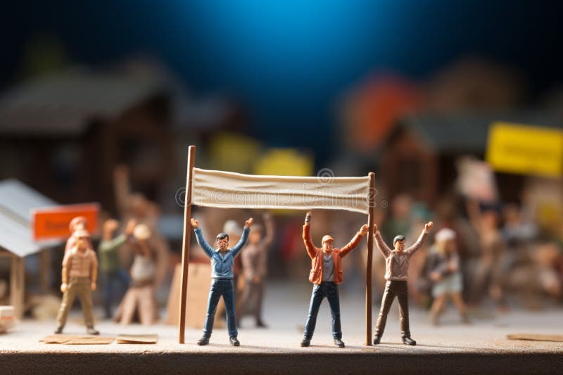 Set Hands Up Revolution. Silhouettes of Crowd of People with Raised Up ...