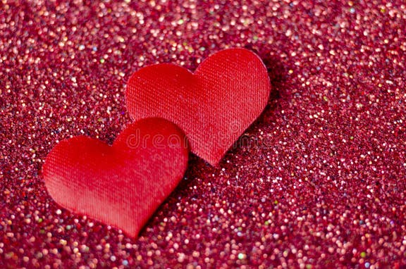 Tiny Red Hearts on Sparkle Red Background with Customizable Space for ...