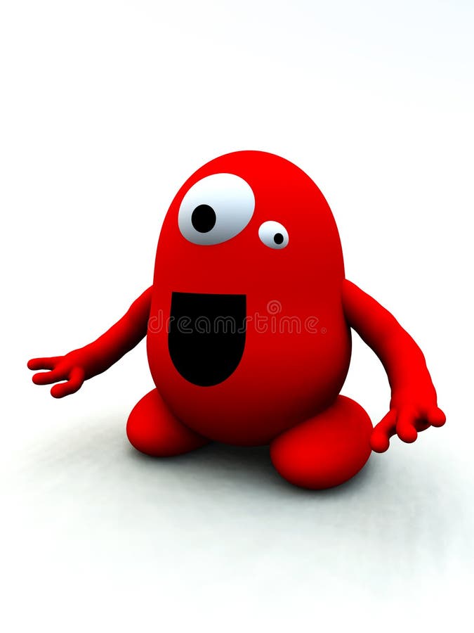 Tiny Red Monster 10 stock illustration. Illustration of arms - 3011867