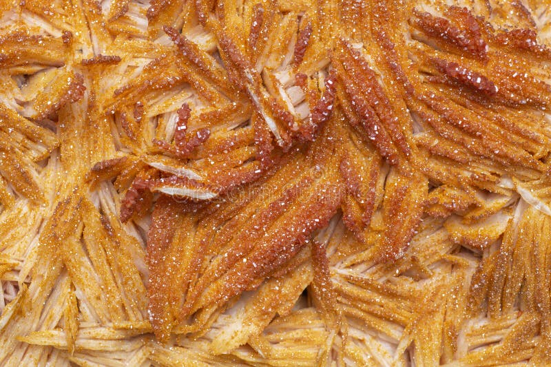 Tiny Red Vanadinite Crystals on the White-bladed Barite Stock Photo ...