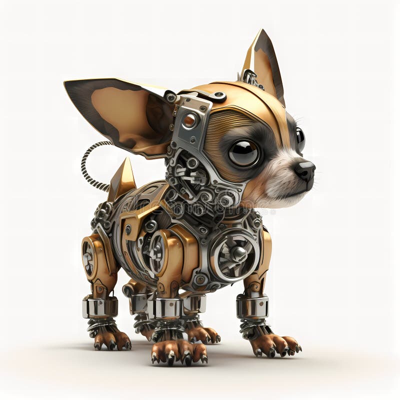 Tiny Robot Dog. Generative AI Stock Illustration - Illustration of cute ...