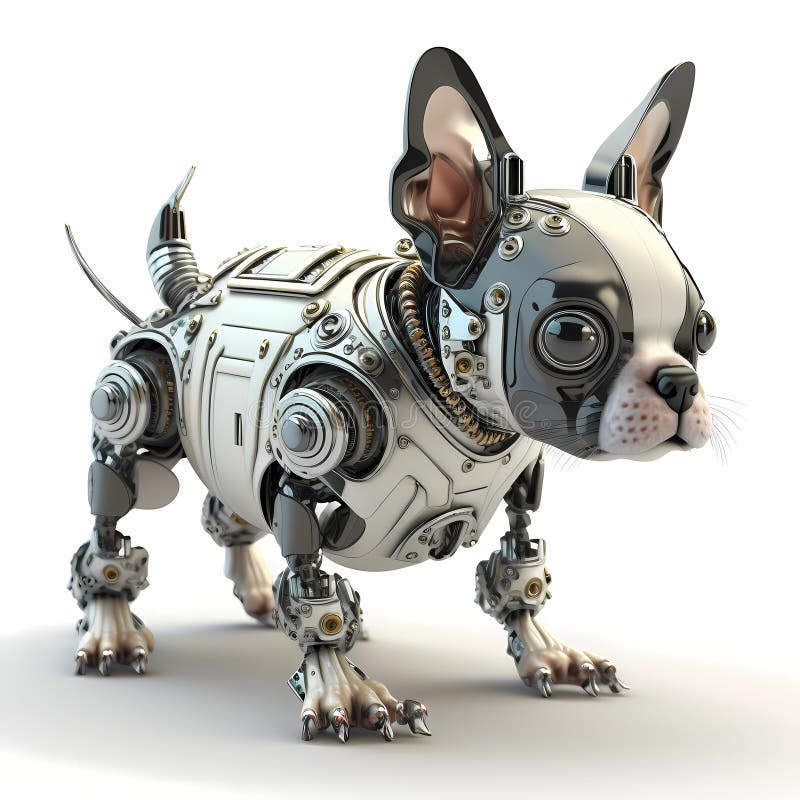 Tiny Robot in White Background Side View Stock Illustration ...