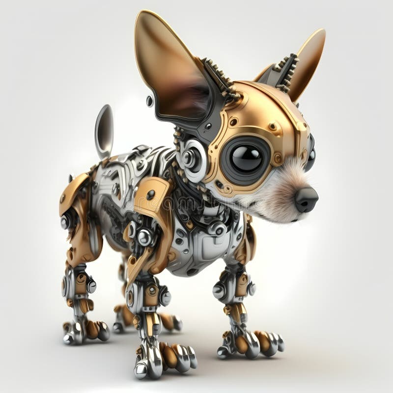 Tiny Robot in White Background Side View Stock Illustration ...