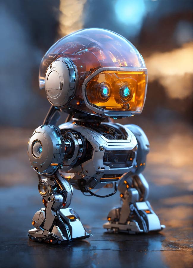 A Tiny Robot for Working and Entertainment Stock Illustration ...