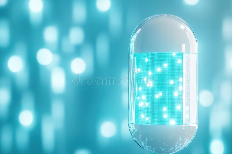 Tiny Robotic Capsule with Glowing Lights Navigating through the Human ...