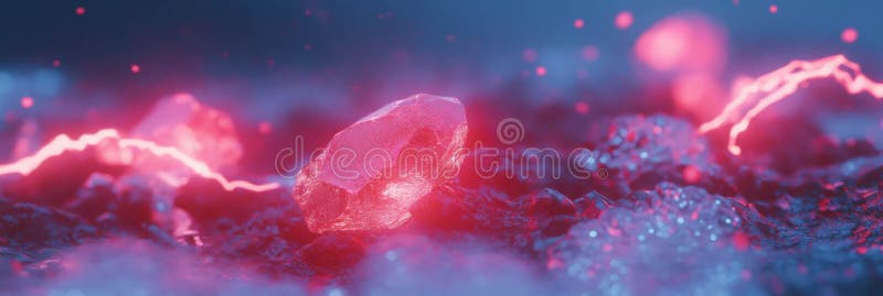 Tiny Ruby Lightnings Illuminate a Rocky Surface in Vibrant Pink and ...