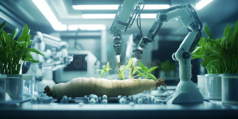 Precision Robots Encase Ashwagandha for Stress Relief Research Stock ...