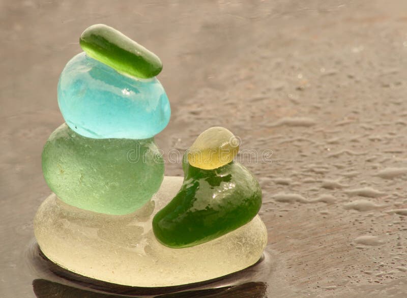 Tiny Sea Glass Pebbles Balancing Stock Image - Image of clear ...