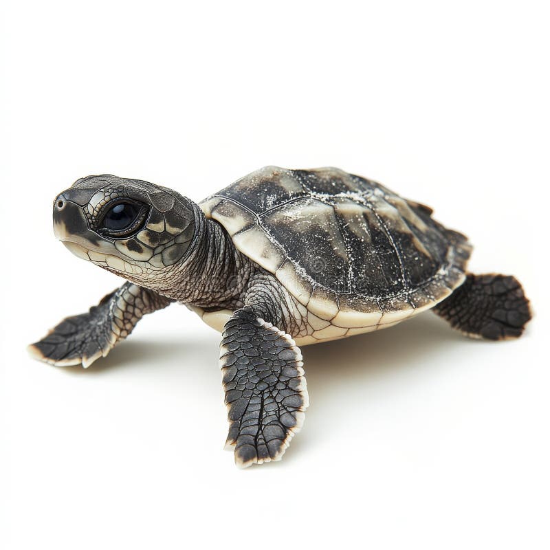 A Tiny Sea Turtle Hatchling with a Gray and White Speckled Shell ...