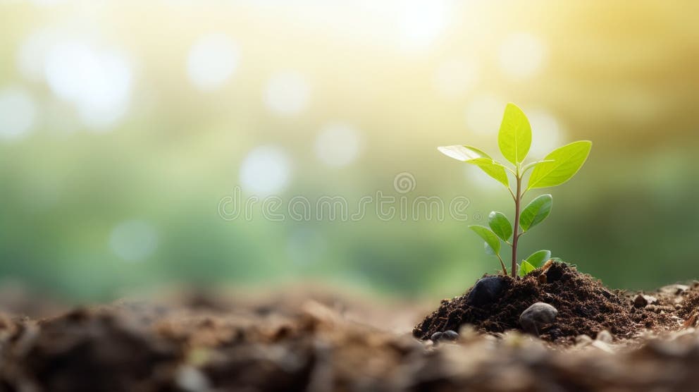 A Tiny Seedling Breaks through the Earth S Surface, Emerging into the ...