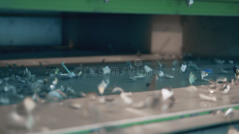 Tiny Shaking Fragments of Cracked Plastic in the Conveyor Stock Video ...