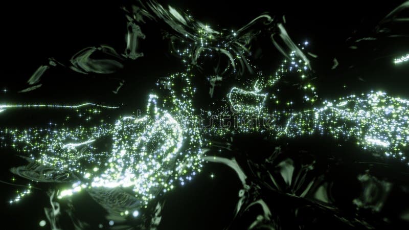 Tiny Shimmering Bokeh Particles Moving Fast on a Black Backdrop. Design ...