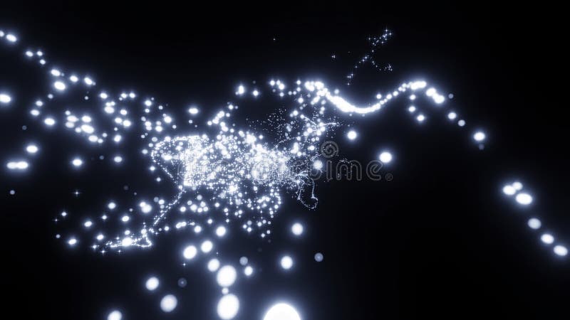 Tiny Shimmering Bokeh Particles Moving Fast on a Black Backdrop. Design ...