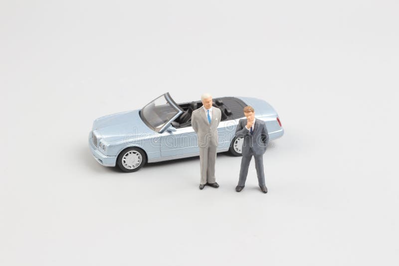 Tiny Small Business Figure with Car Stock Image - Image of person ...