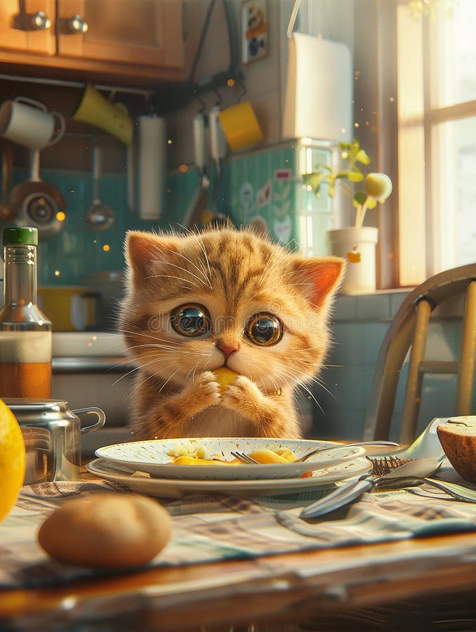 Orange Cat Sitting Table Meme Stock Photos - Free & Royalty-Free Stock ...