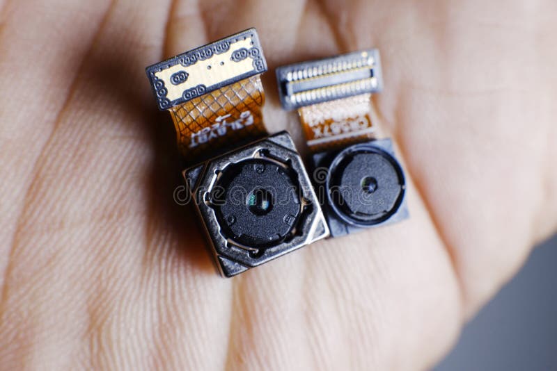 Tiny Small Smarthphone Camera Module in Fingertip Stock Photo - Image ...