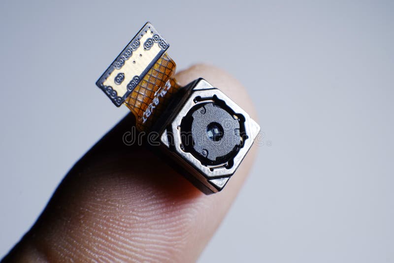Tiny Small Smarthphone Camera Module in Fingertip Stock Image - Image ...