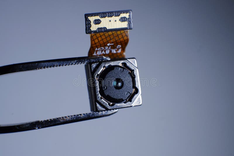 Tiny Small Smarthphone Camera Module in Fingertip Stock Photo - Image ...