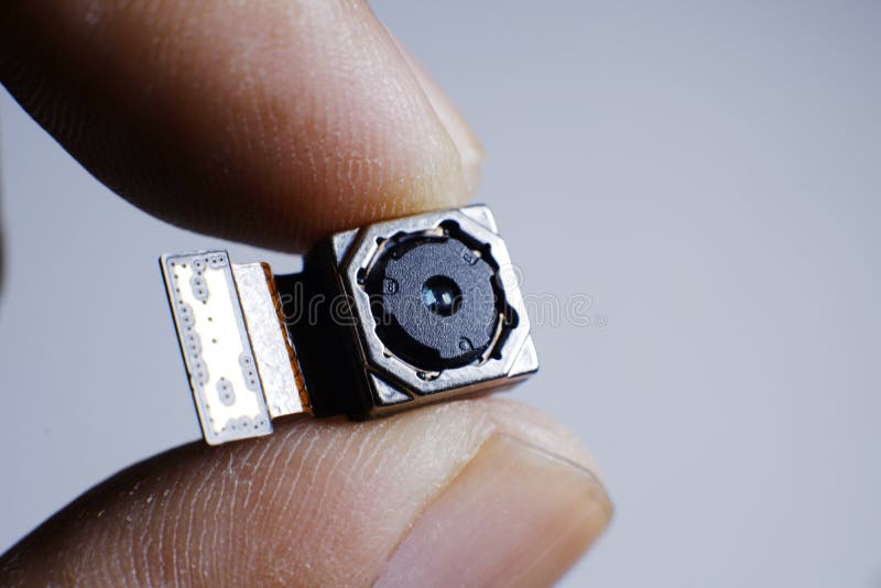 Tiny Small Smarthphone Camera Module in Fingertip Stock Image - Image ...